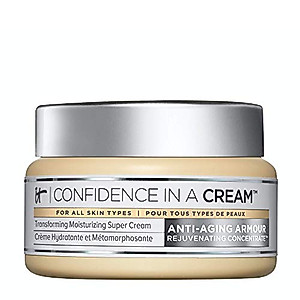 IT Cosmetics Confidence In A Cream - Facial Moisturizer - Reduces The Look Of Wrinkles & Pores, Visibly Brightens Skin - With Hyaluronic Acid & Collagen - 2.0 fl oz