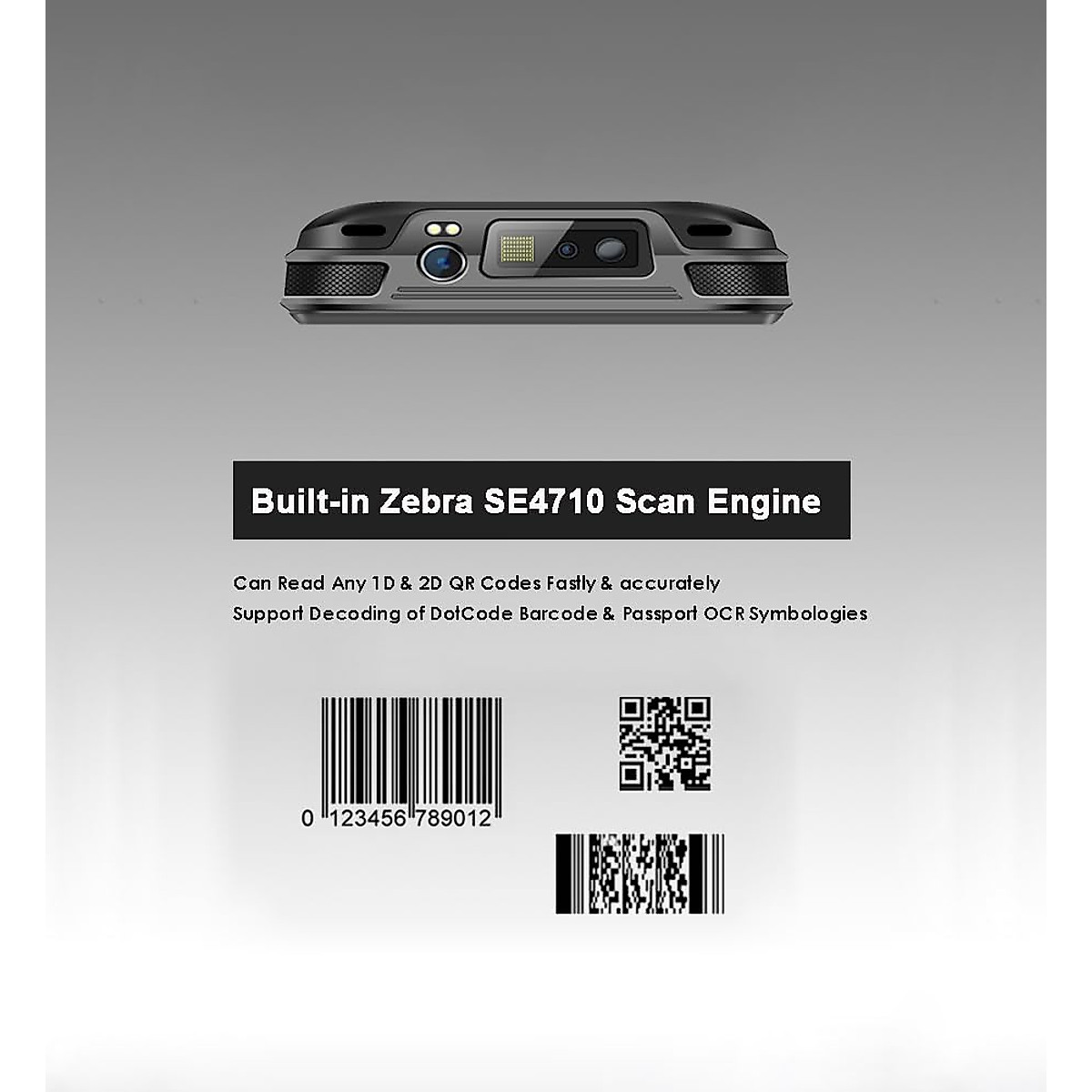 Android Handheld Data Terminal Mobile Computer with 1D & 2D PDF417 Barcode Scanner 3G 4G WiFi BT GPS, Ergonomic Pistol Grip for Warehouse Inventory