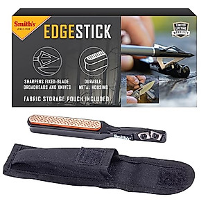 Smith’s 50047 Edgesport Stick Knife & Broadhead Sharpener – Portable Sharpener – Hunting & Archery Tool Sharpener – Carrying Pouch – Carbide & Diamond Stone – Pocket Knife Sharpener