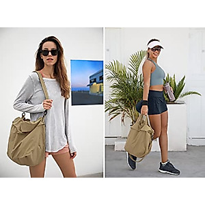 ODODOS 19L Multi Hobo Bags 2.0 with 2 Straps for Women, Totes Handbags, Crossbody Shoulder Bags, Brown