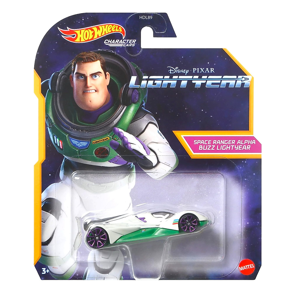 Hot Wheels Disney Pixar Lightyear Character Cars Set of 3 Diecast Vehicles with Space Buzz and Sox