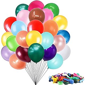 Glamouring Star Party Balloons 100pcs | 12in Assorted Colorful Balloons | Bulk Pack Latex Balloons for Birthday, Party, Wedding, Anniversary and Vacations (12 In, 100, Pcs)
