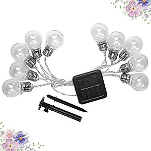 SOLUSTRE Solar Light Outdoor, 2. 5M 10LED Retro Bulbs String Lights Energy LED Waterproof Warm White Lamps for Festival Party Home Garden (Black)