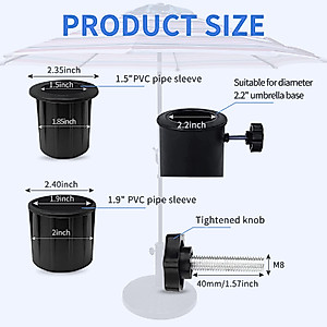 AQEENURA 8 Pieces Patio Umbrella Replacement Parts Kit Patio Table Umbrella Hole Ring Plug Cover and Cap Umbrella Stand Base Screw Umbrella Pole Cap (8PCS)