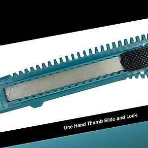 MotoProducts 5 Turquoise Retractable Utility Knife Wholesale 6 inch Manual Lock Box Cutter Snap Off Blade