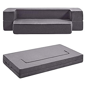 ILPEOD 8 Inch Memory Foam Fold Out Sofa Bed, Washable Cover Sleeper Convertible Futon Mattress for Bedroom Living Room Guest Bed