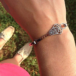 ChalkTalkSPORTS Lacrosse Bangle Bracelet | Stainless Steel | Hypo-Allergenic | Lacrosse Stick