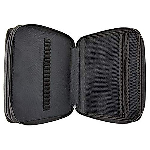 Tombow 56204 Zippered Marker Storage Case, Black. Portable Art and Craft Storage Case with 54 Slots and Mesh Pouch fits Tombow Dual Brush Pens, Pencils, Pens, Markers and Accessories
