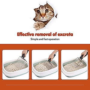 Ownpets Non-Stick Cat Litter Scoop with Foam Handle, Durable Coated Metal Litter Scooper with Deep Shovel, Carabiner & Comfy Foam Grip for Fast Sifting & Instant Cleaning