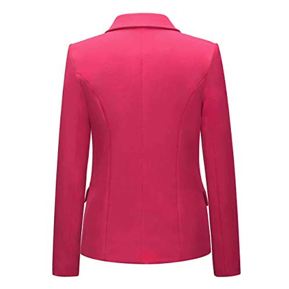 chouyatou Women's Vintage Double Breasted Slim Fit Dress Suit Blazer Jacket (Large, Hot Pink)