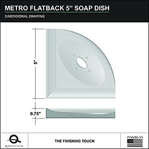 Questech Décor 8 Inch Corner Shower Shelf and 5 Inch Shower Caddy Soap Dish, Metro Flatback Wall Mounted Bathroom Shower Organizer, Bright White Matte