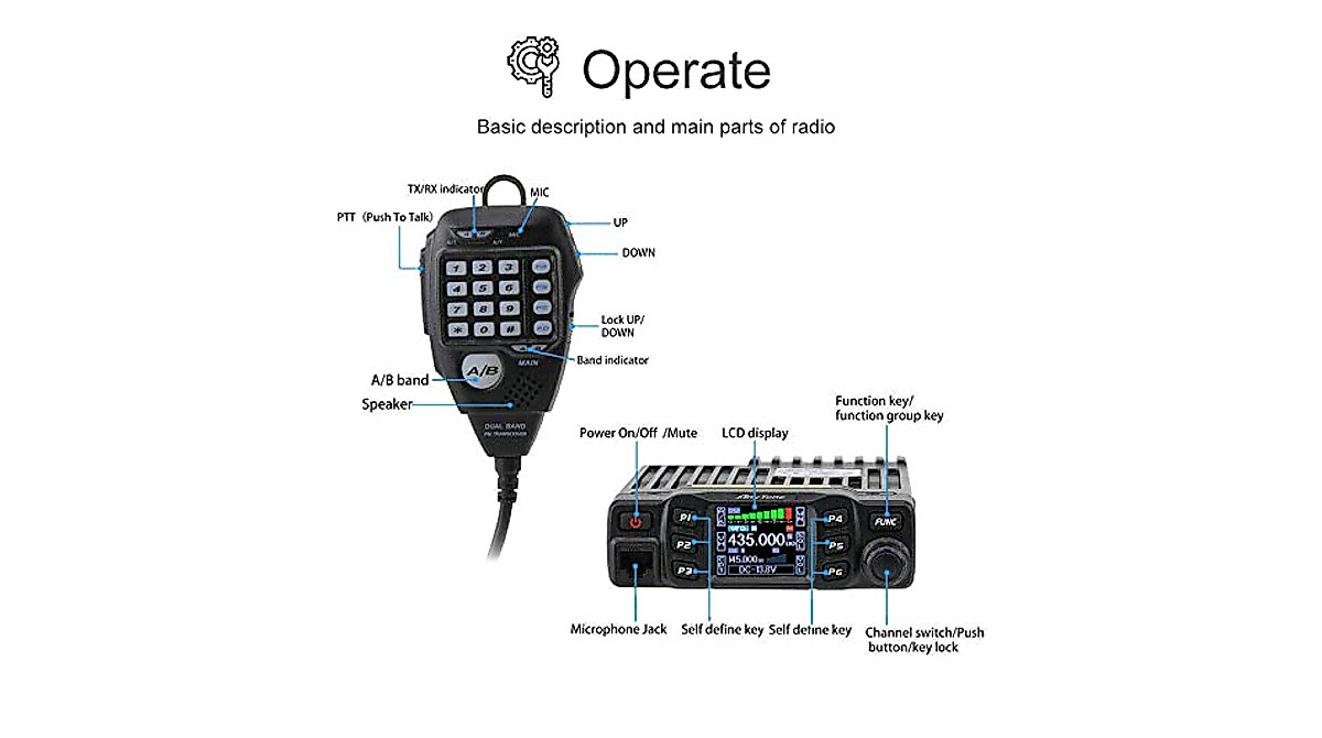 Anytone AT-778UV Dual Band 25W Mobile Radio - VHF/UHF Car Transceiver