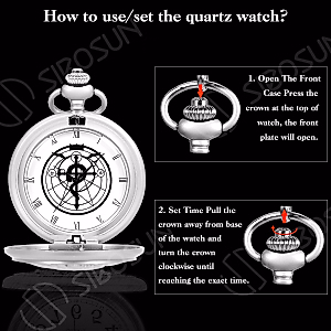 SIBOSUN Fullmetal Alchemist Pocket Watch with Chain Box for Cosplay Accessories Anime, The Alchemist Pocket Watch