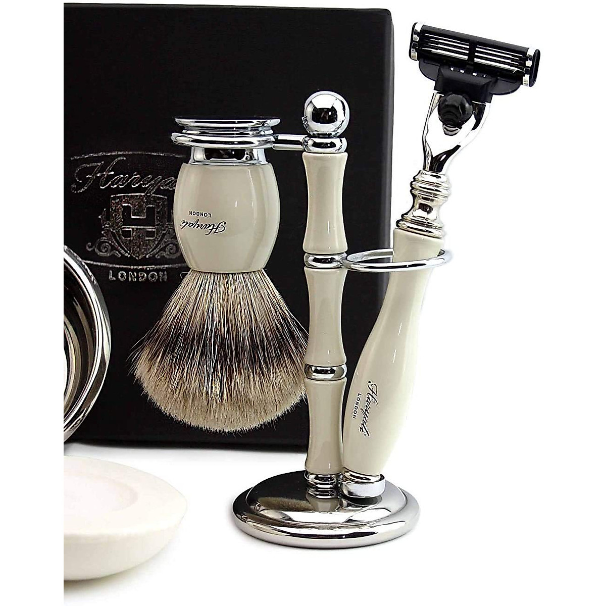 Haryali London Mens Grooming Shaving Kit-Ivory