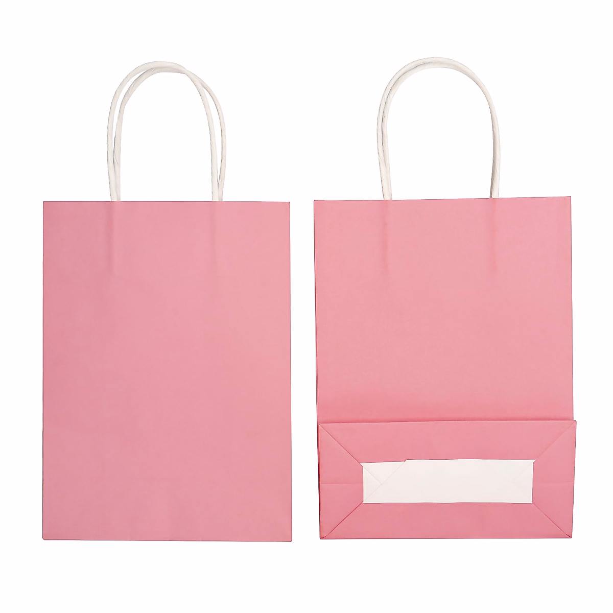 YADIAN 12 Pieces Kraft Paper Party Favor Gift Bags with Handle, Pink Gift Bags Small Size for Halloween, Christmas, Birthday, Wedding and Party Celebrations