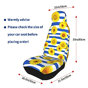 Docsckus 2 PCS Car Seat Covers Vehicle Cushion Protector, Auto Interior Accessories Universal Fit Most Car, Truck, SUV, or Van Sunflower