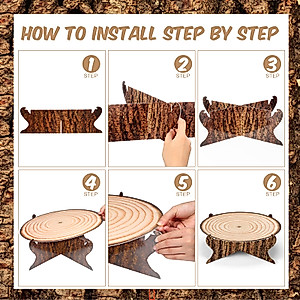 Zopeal Wooden Cupcake Stand Decoration Woodland Cupcake Stand Western Themed Cake Stand Rustic Camping Party Cake Holder for Woodland Baby Shower Decorations Forest Safari Birthday Party Supplies