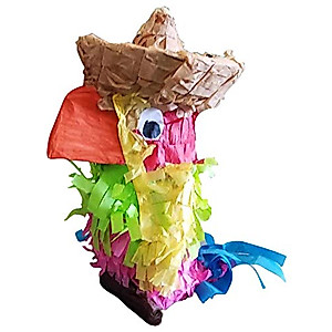 Fetch-It Pets 9" Parrot Shaped Piñata Bird Toy Suitable for Small Medium and Large Parrots Budgies Parakeets Cockatiels Lovebirds and Cockatoos