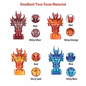 iSANGHU 4Packs Gradient Silk PLA 3D Printer Filament Bundle, Multicolor Changing 1.75 PLA Filament Bundle with Silk Shiny Surface, 3D Printing Filament for Most 3D Printers 250G/0.55lb*4 Sets