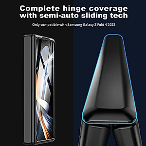 Kaiiecal for Samsung Z Fold 4 Case: [Hidden Kickstand] [Wireless Charging], Full Body Hinge Protection Slim Case, Built-in Screen Protector Phone Stand Case for Samsung Galaxy Z Fold 4 5G Black