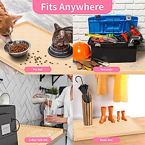 Sdpeia Under Sink Mat for [34" x 22"] Cabinet, Upgraded Silicone Waterproof Mat Kitchen Cabinet Liner Cabinet Protector Kitchen Organizers and Storage