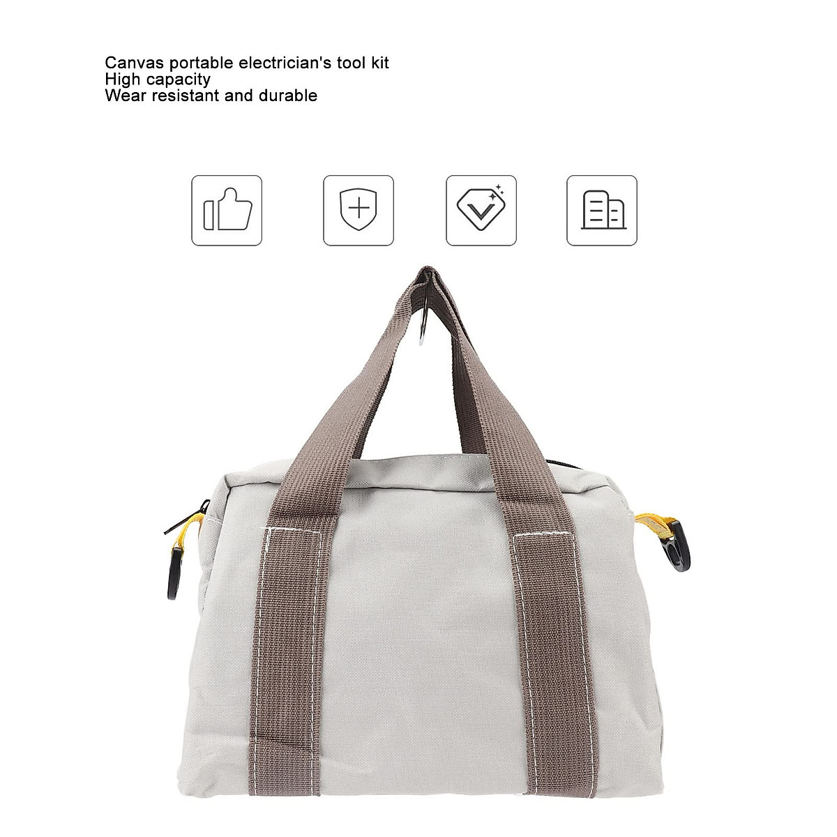 Heavy Duty Wide Mouth Tool Bag with Large Capacity Wear Resistant for Electricians, Plumbers, Mechanics, Plumbers, Handymen (16 Inch)