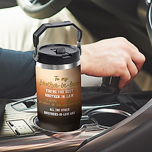 Wuepncah 30 Oz Brother in Law Tumblers with Handle and Straw, To My Brother-in-Law Cup Gifts Fathers Day, Gifts for Brothers in Law Coffee Mug, Birthday Gift Ideas for Adult Brothers-in-Law