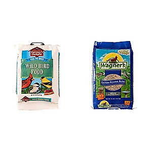 Wagner's 53003 Farmer's Delight Wild Bird Food with Cherry Flavor, 20-Pound Bag & 62004 Eastern Regional Wild Bird Food, 20-Pound Bag