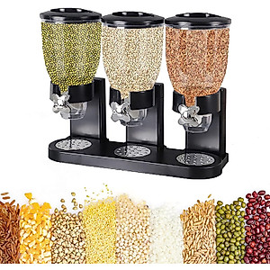 Triple Food Dispenser Cereal Containers Storage Dispenser Food Storage Container Cereal Dispenser Countertop For Candy Nut Grain Granola Snack