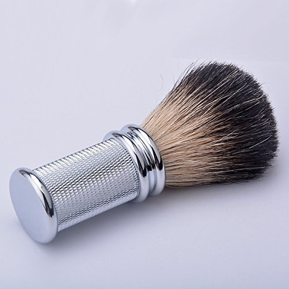 CSB Hand Made Pure Black Badger Hair Shave Brush with Chrome Metal Handle