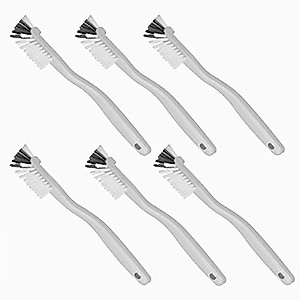 JIANYI Kitchen Scrub Brush, Right Angle Bottle Bathroom Brush for Sink Household Pot Pan Edge Corners Tile Lines Deep Cleaning with Stiff Bristles(6Pack)