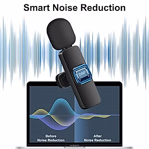 DXQMY Wireless Lapel Microphone for Camera/Computer/Laptop/MacBook/iPhone/iPad/Android Phone/Tablet, Professional Lavalier Clip On Mic for Video Recording, YouTube, Vlog