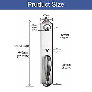 TMC Single Cylinder HandleSet with Deadbolt and Knob Door Handle for Entrance and Front Door Reversible for Right and Left Handed Satin Nickel Finish,MDHST2018SN-AMZ