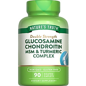 Nature's Truth Glucosamine Chondroitin MSM Complex | 90 Caplets | Double Strength Supplement | Non-GMO & Gluten Free
