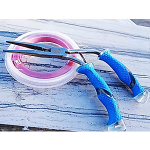 Cuda 9-Inch Pistol Grip Needle Nose Fishing Pliers with Integrated Crimper and Titanium, Fluorocarbon and Mono Cutters, Blue, (18096)