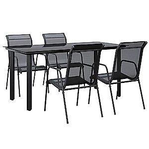 WFAUIBR Dining Set 5 Piece Patio ，Outdoor Patio Sets，Bistro Sets,Coffee Table Sets, for Flower Shops, Internet cafes, Hotels, Dormitories, Small Apartments，5 Piece 63"