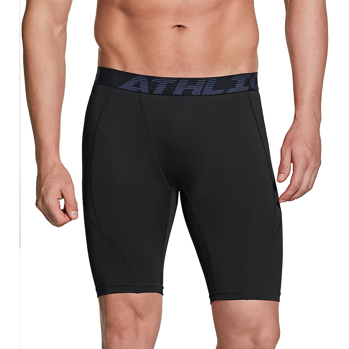 ATHLIO Men's Athletic Cool Dry Compression Shorts, Sports Performance Active Running Tights, 3pack Cool Dry Shorts Dim Black/Dim Black/Dim Black, X-Large