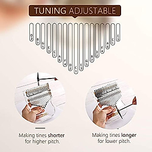GECKO ZBH Acrylic Kalimba Clear Thumb Piano 17 Key Transparent Finger Piano Musical Instruments Gift for Kids Adults Beginners Portable Mbira Sanza with Bag Tuning Hammer & Study Instruction