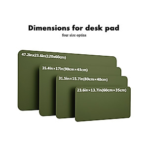 YSAGi Double-Sided Desk Pad, 31.5"x15.7"Leather Desk Mat, Eco Cork Desk Pad Protector,Large Mouse Pad,Waterproof Desk Blotter for Office/Home(Olive Green)