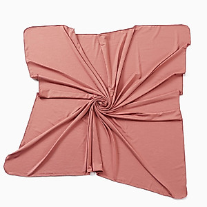 Bayceen Stretchy Swaddle Blanket for Newborns Baby Girl Swaddle and Headband Set Receiving Blanket 35 x 35 inches Swaddle Set (Blush)