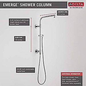 DELTA FAUCET 58810-BL Emerge 18" Round Shower Column, Without Accessories, Matte Black
