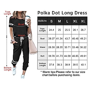PRETTYGARDEN Women Summer Two Piece Outfits Striped Short Sleeve Pullover and Long Pants Tracksuit Travel Pajama Lounge Set (Black,XX-Large)