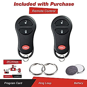 KeylessOption Keyless Entry Remote Control Car Key Fob Replacement for 56045497 (Pack of 2)