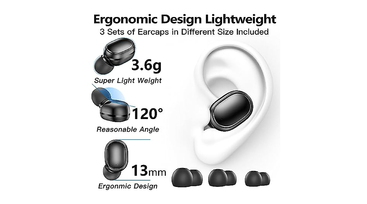 kurdene Bluetooth 5.3 Earbuds with Deep Bass Sound