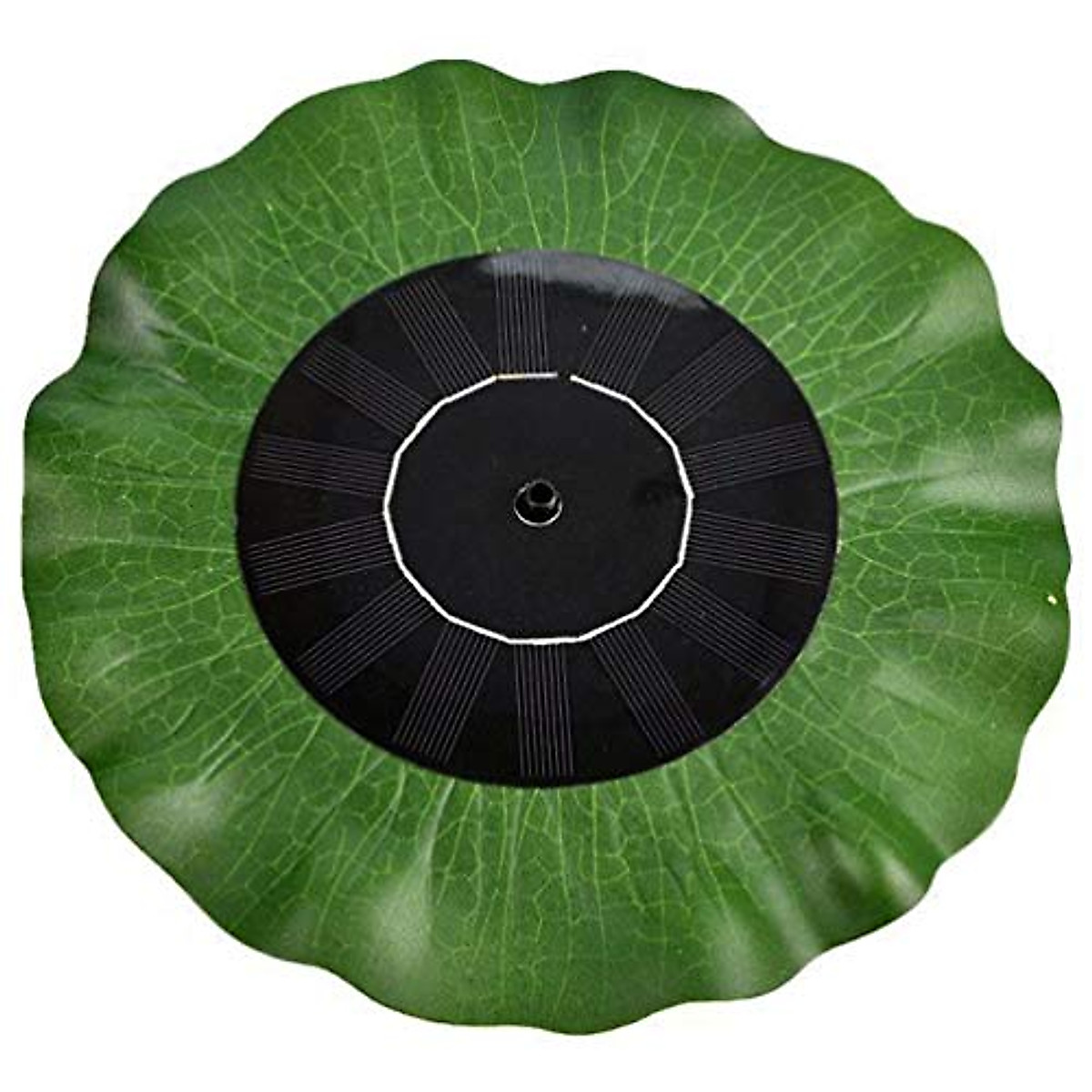 Hemoton Floating Lotus Leaves with Solar Power Water Pump Bird Bath Fountain Pump Realistic Water Lily Pads Ornaments for Garden Pool Pond Decoration