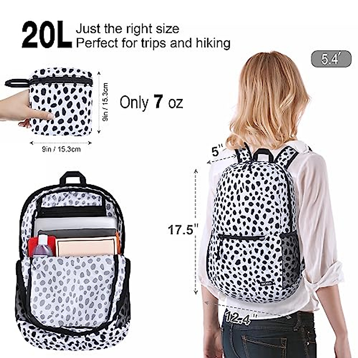 Wolka Packable Hiking Backpack 20L Ultralight for Women/Man,Small Waterproof Traveling Daypack for Park Camping Outdoor