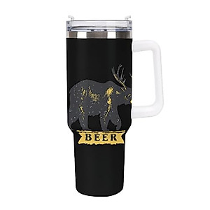 Camel Camouflage Tumbler with Handle Travel Mug Water Bottle Tea Coffee Cup White-style