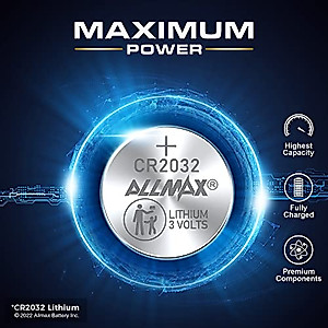 Allmax CR2032 Lithium Coin Batteries (10 Count) – Longest Lasting, Perfect for Key Fobs & Garage Door Openers, 10-Year Shelf Life, Leakproof Design – 3V