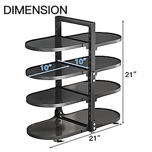 Pots and Pans Organizer for Cabinet, 8 Tier Snap-on and Adjustable Pan Organizer Rack for Under Cabinet, Pot Organizer for Kitchen Storage, Pot Lid Organizer with Panels (8 Tier, Round)