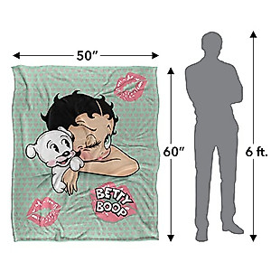 Betty Boop Goodnight Kiss Officially Licensed Silky Touch Super Soft Throw Blanket 50" x 60"